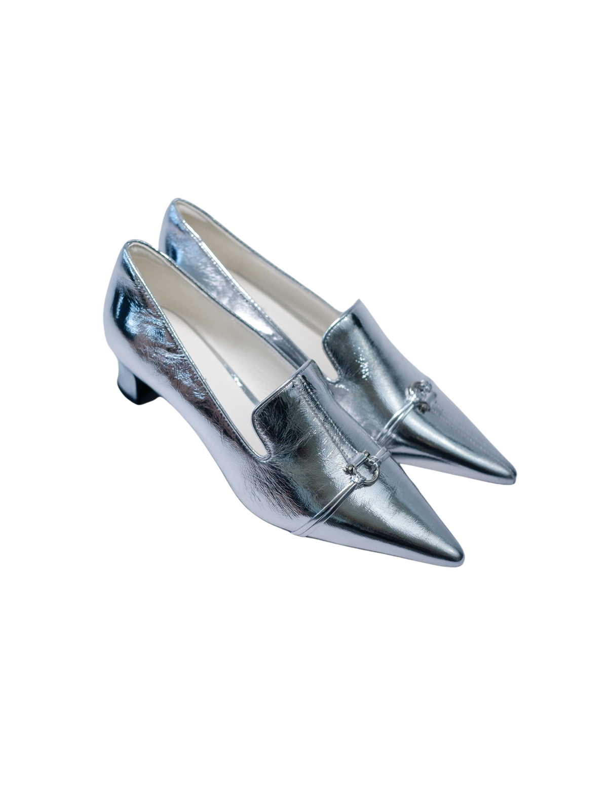 "Modern City" Asymmetric Aesthetic Pointed Toe Heels in Black or Silve ...